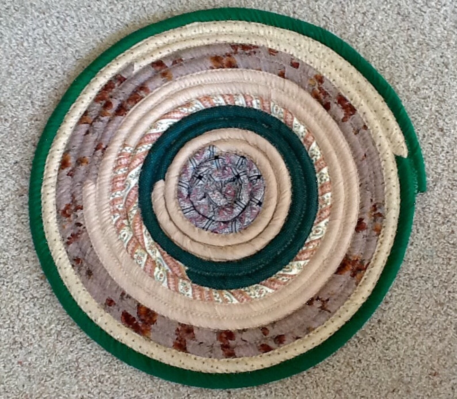 Rug Throw Rug Circle Rug Cotton Rug Coiled Fabric Round - Etsy