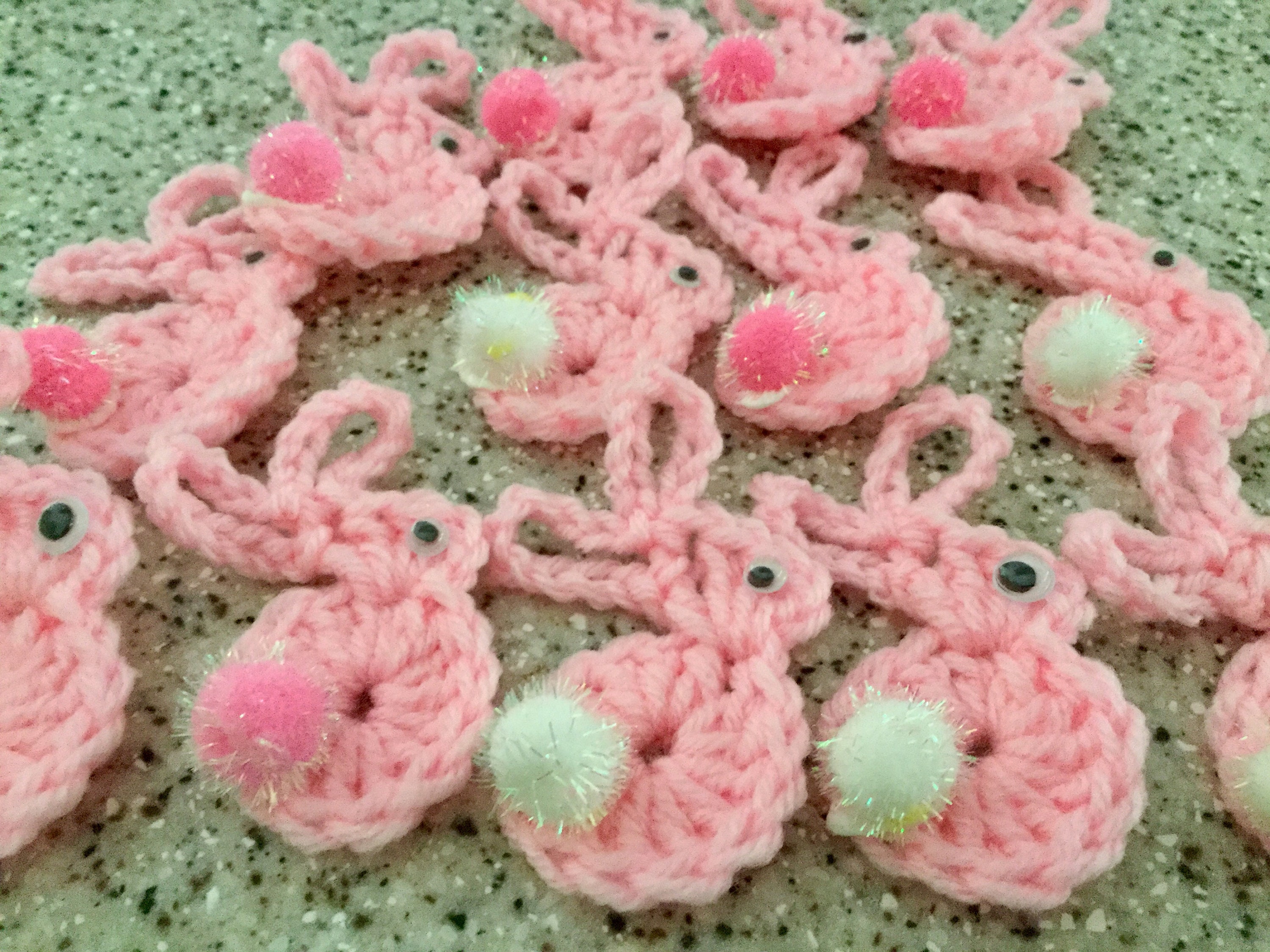 Crocheted Bunny Rabbit Pin in Pink or Purple With White Tail | Ready to ...