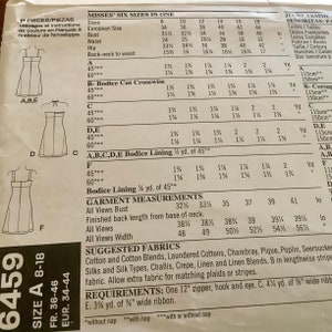 New Look 6459 Size 8-18 Misses Summer Dress Uncut Pattern, Sleeveless ...