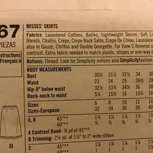 Simplicity 9667 Skirt Pattern Uncut. Size 14-20 Uneven Hem Skirt in ...