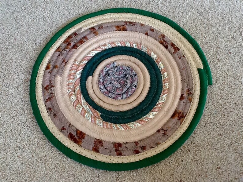Rug Throw Rug Circle Rug Cotton Rug Coiled Fabric Round - Etsy