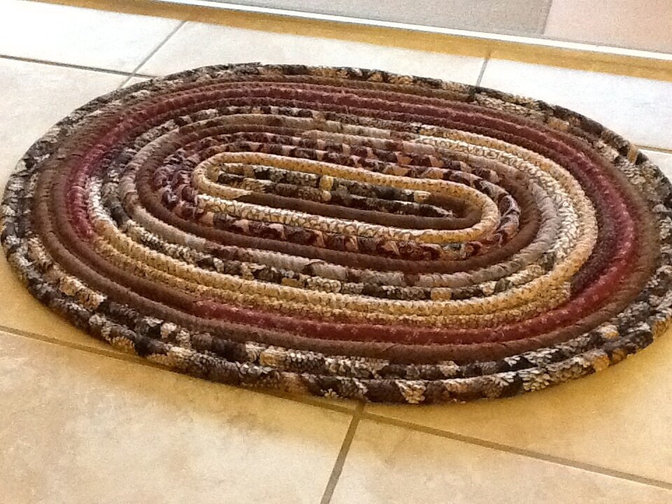 Rug Throw Rug Oval Rug Cotton Rug Coiled Fabric Rug 29 | Etsy