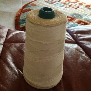 Huge Spool of off White Sewing Machine Thread, Vintage, 6” Tall 3” Wide ...
