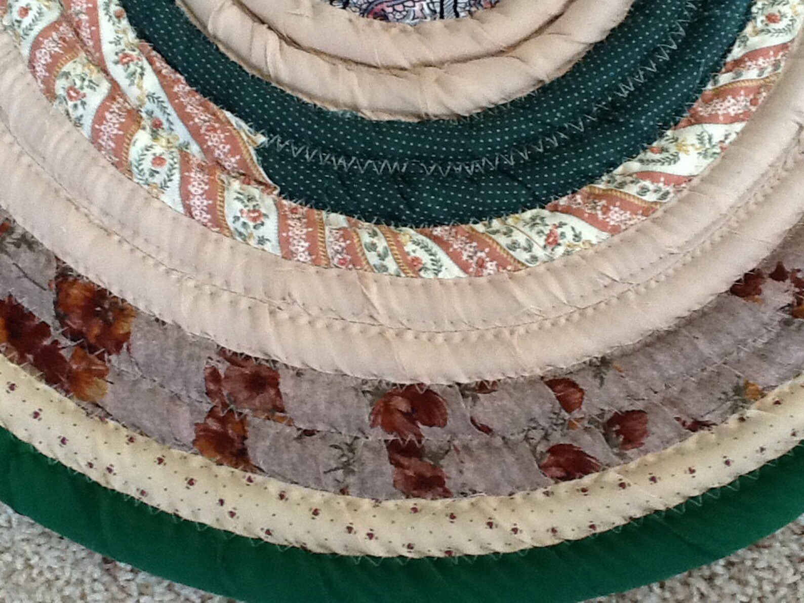 Rug Throw Rug Circle Rug Cotton Rug Coiled Fabric Round - Etsy