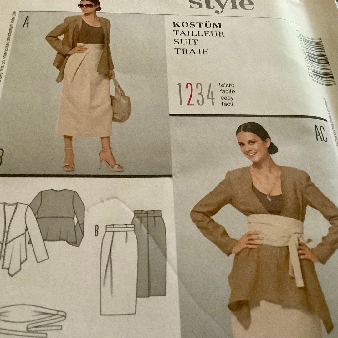 Burda 7349 Semi Fitted Suit, Jacket & Skirt | Size 8-20 | Uncut Pattern ...