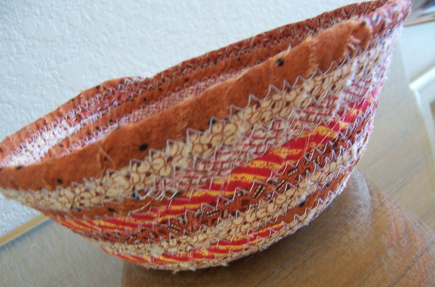 Coiled Baskets and Mats Coiled Fabric Basket in Browns - Etsy