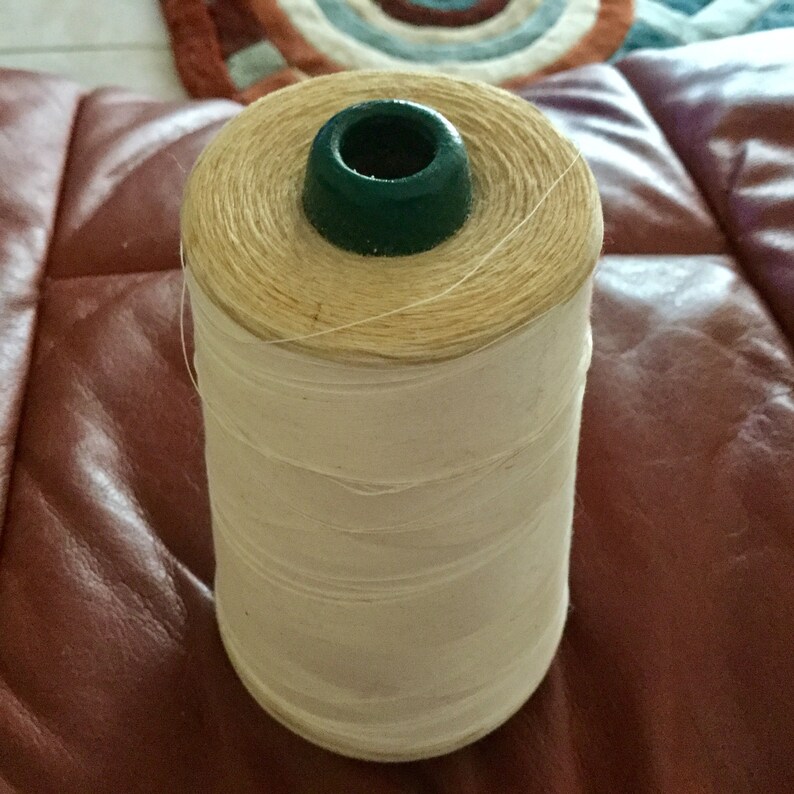 Huge Spool of Off White Sewing Machine Thread Vintage | Etsy