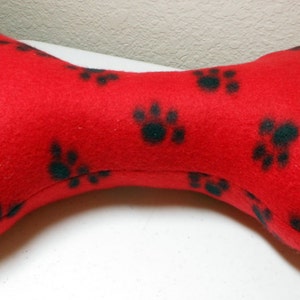 Dog Toys Plush Dog Bone and Pull Toy Set Red With Paw Print Fleece - Etsy