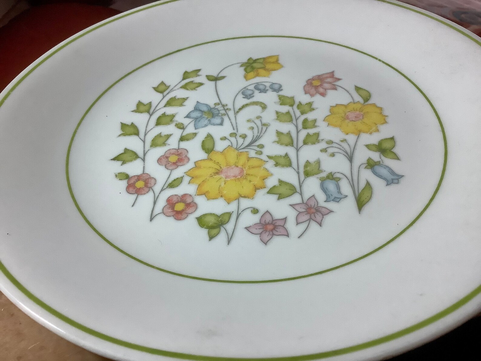 Corelle Yellow & Blue Floral Luncheon Plate One Good - Etsy