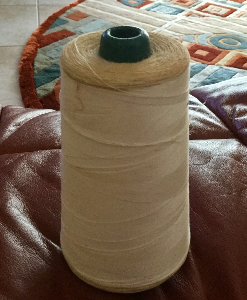Huge Spool of Off White Sewing Machine Thread Vintage | Etsy