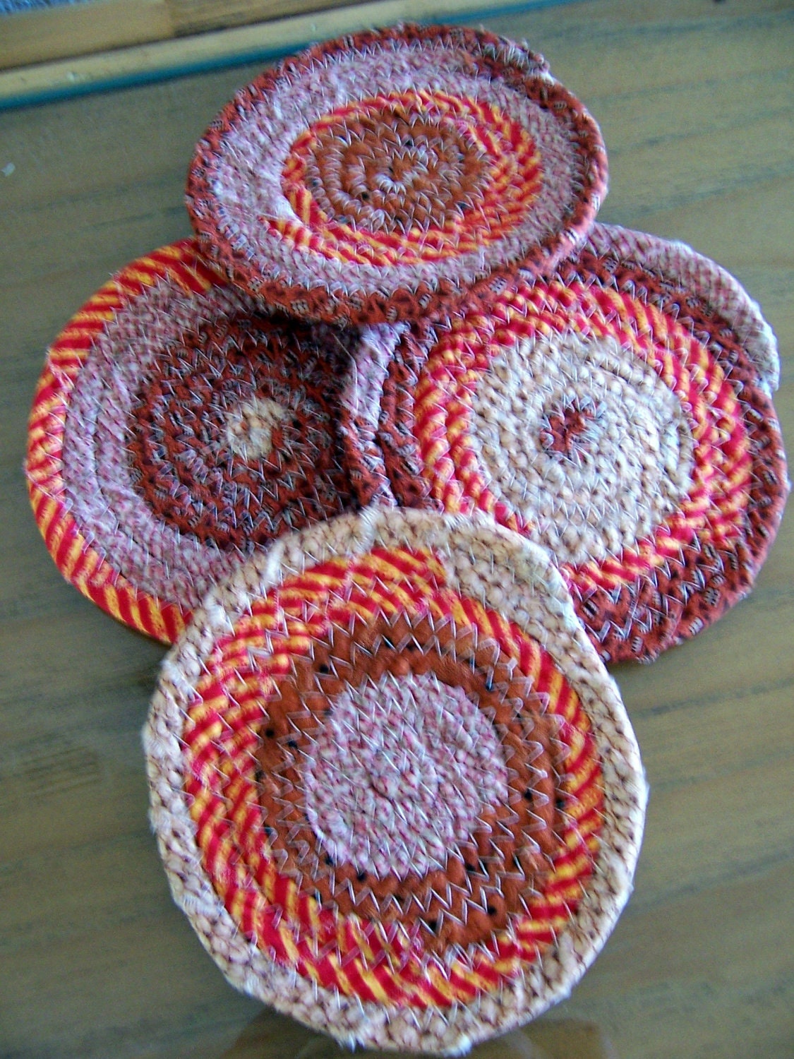 Coiled Baskets and Mats Coasters 4 Hot Pad Trivet Plant | Etsy