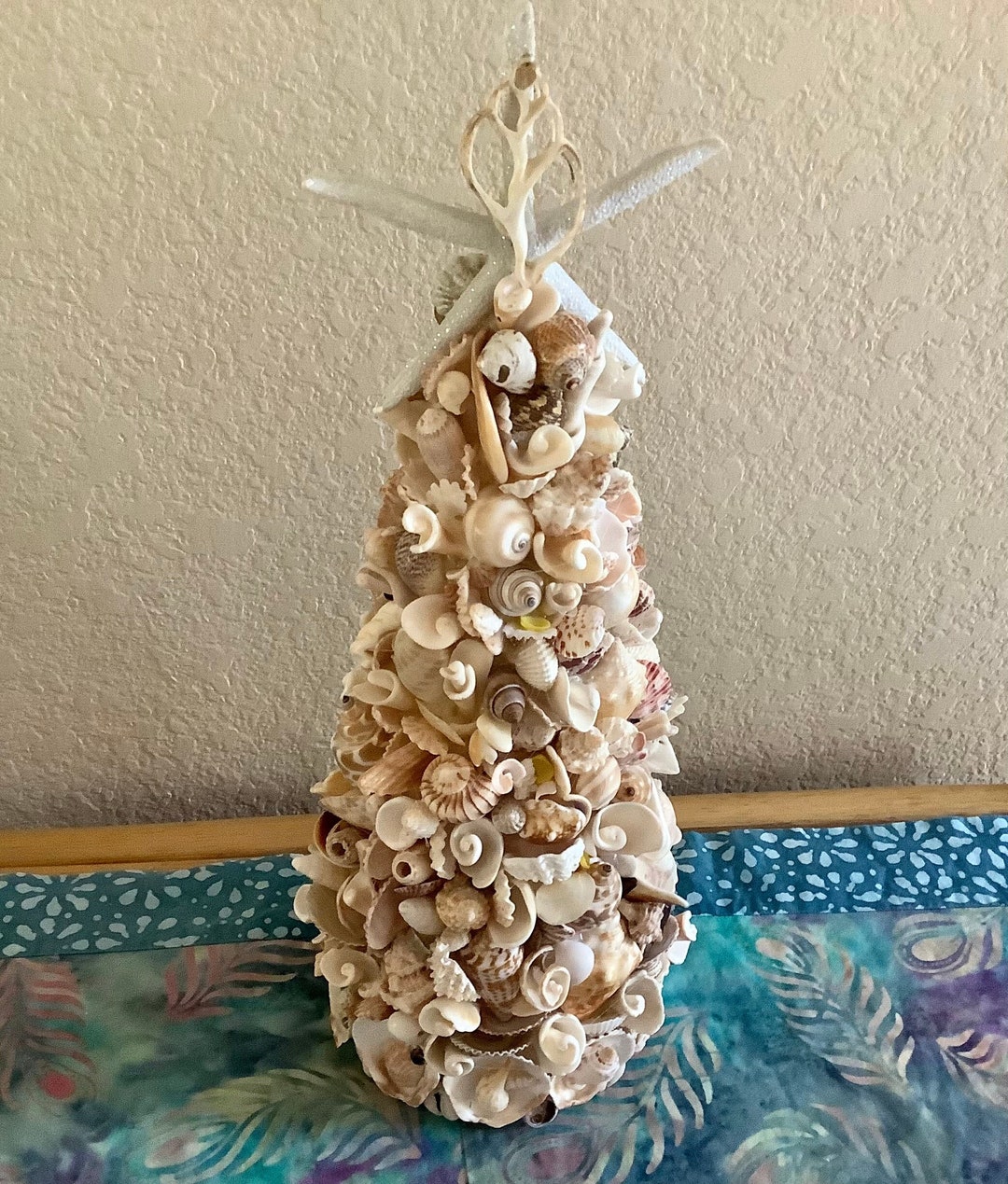 Sea Shell Art Tree Home Decoration | 15 Inches Tall | Shells Collected ...