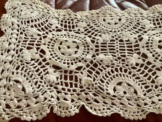 Doilies Oblong Crochet Off White Doily 17 x 11 Off White Hand Crochet ...