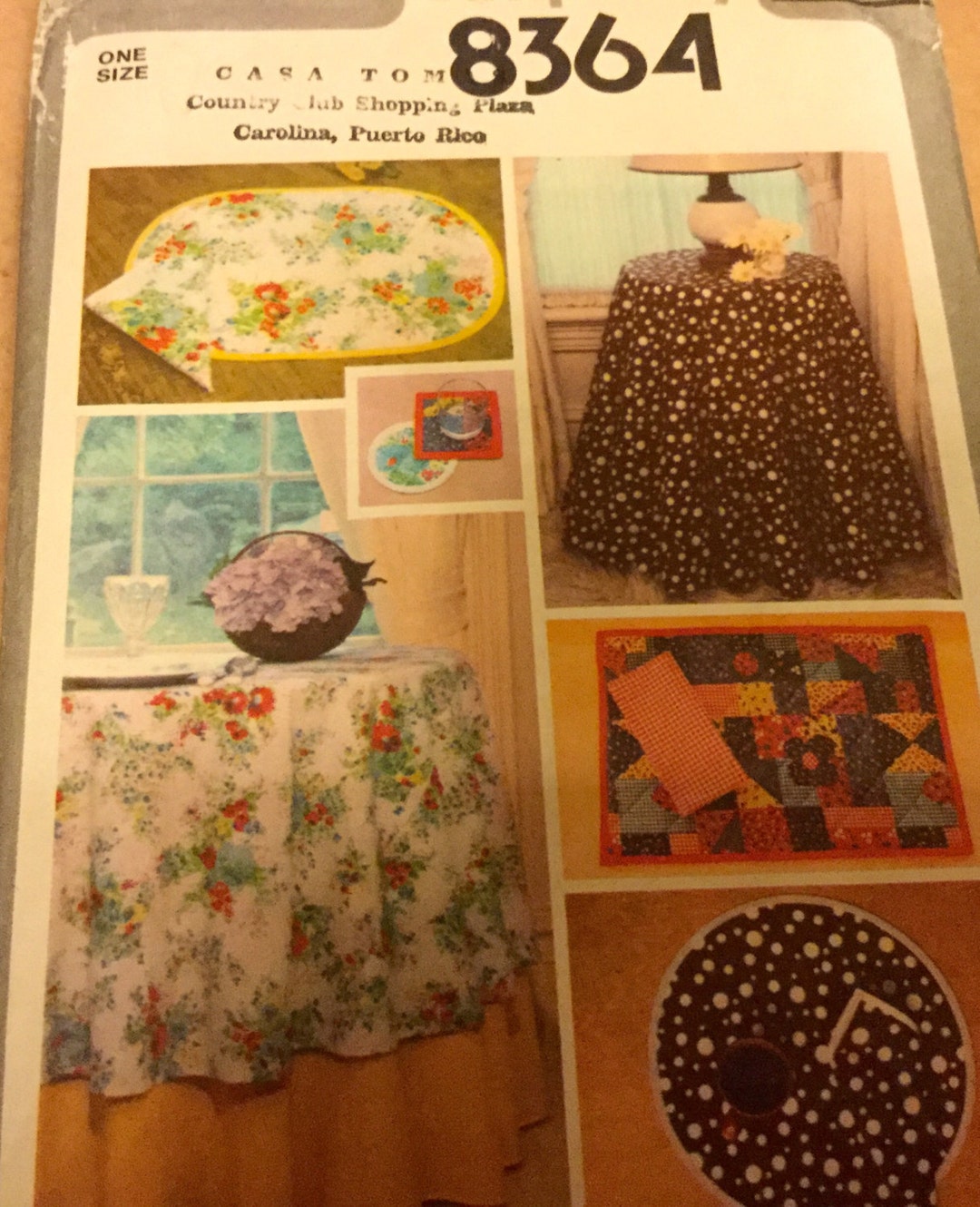 Vintage Simplicity 8364 Table Accessories, Table Cloth, Placemats ...