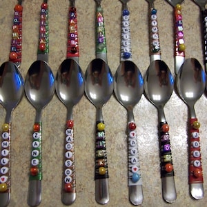 Personalized Teaspoons - Birthday Party Favors | Colorful Flatware ...