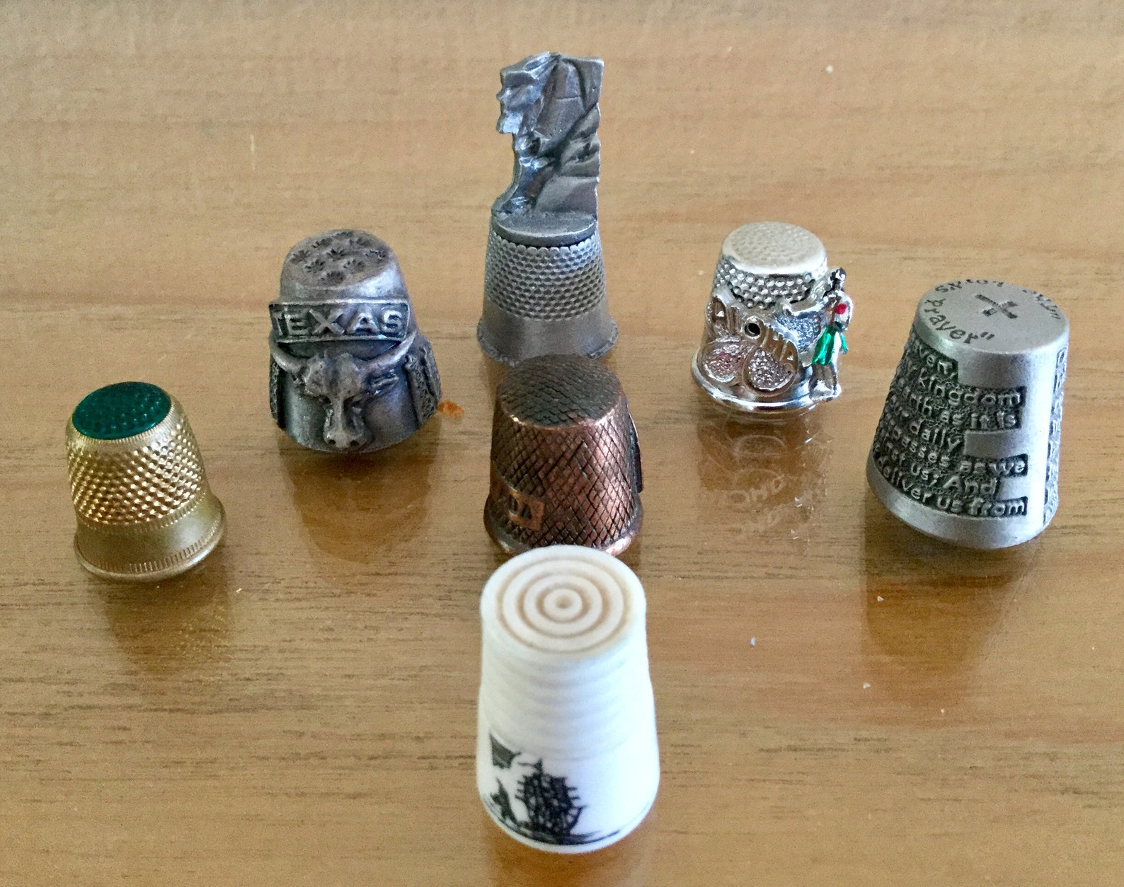 Vintage Thimble Collection 7 Pieces as Pictured Texas - Etsy