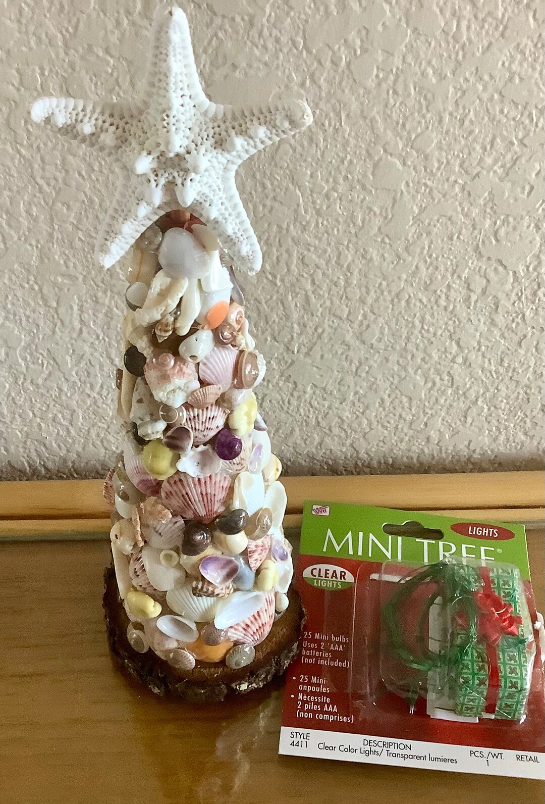 Mini Lights Sea Shell Art Tree Home Decoration | 10 Inches Tall | Light ...