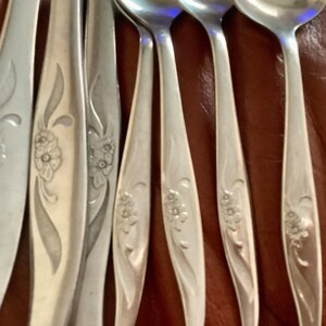 Vintage Oneida Stainless Floral Pattern Flatware | 10 Piece as Pictured ...