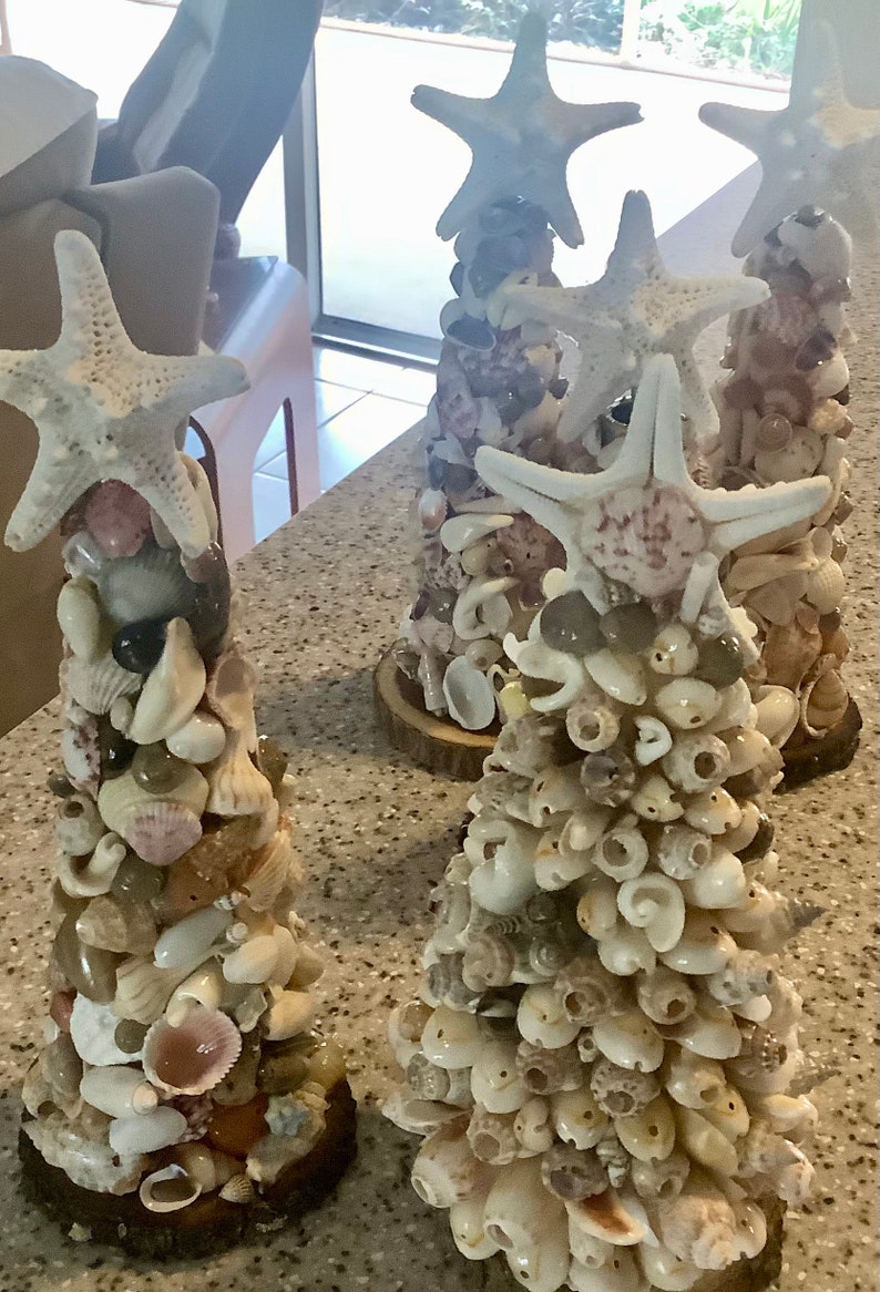 Sea Shell Art Tree Home Decoration | 10 Inches Tall by 3.5” Wide ...