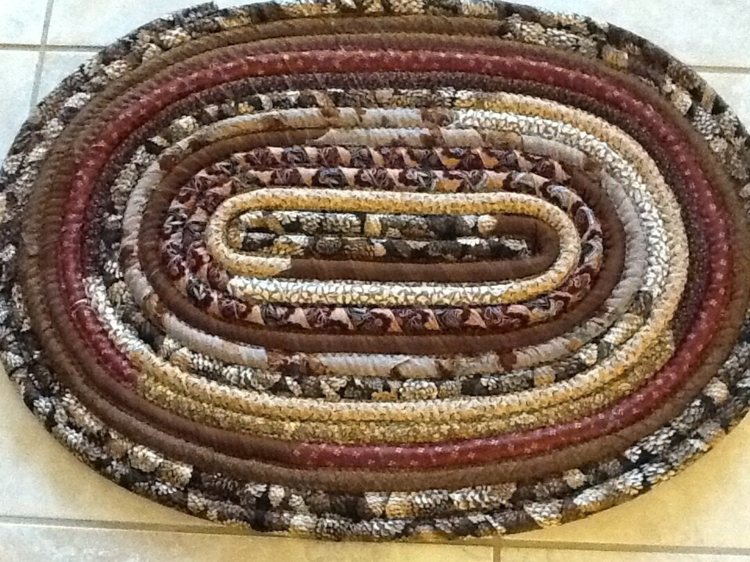 Rug Throw Rug Oval Rug Cotton Rug Coiled Fabric Rug 29 - Etsy