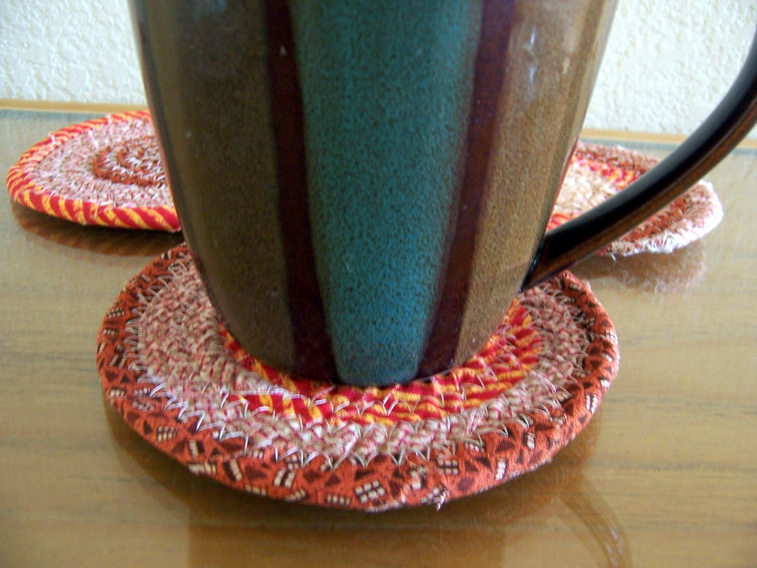 Coiled Baskets and Mats Coasters 4 Hot Pad Trivet Plant | Etsy