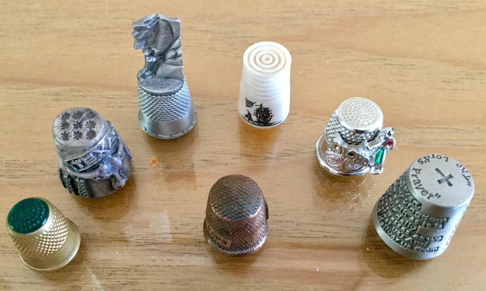 Vintage Thimble Collection 7 Pieces as Pictured Texas - Etsy