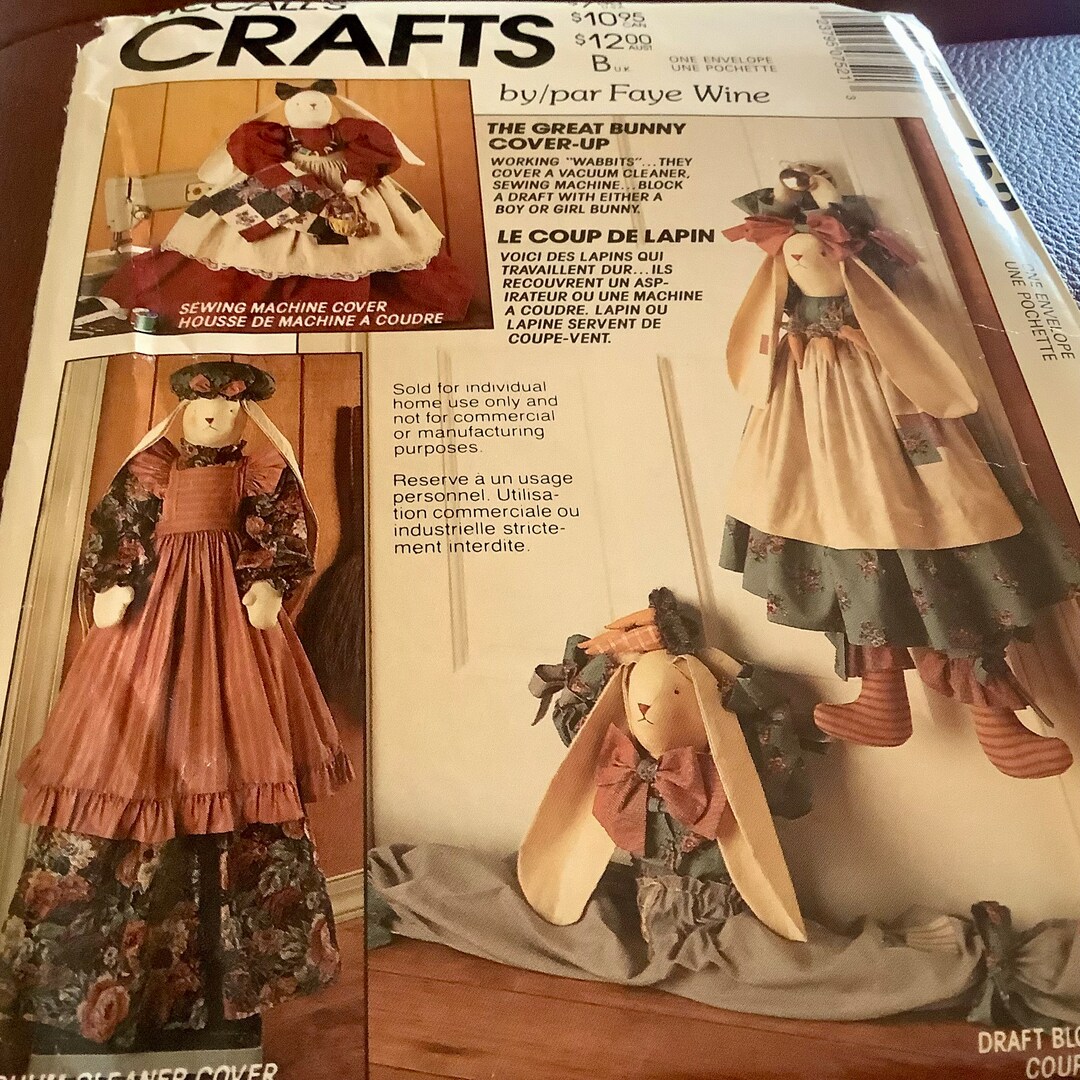 Mccalls 752 Crafts Pattern Bunny Sewing Machine Cover, Vacuum Cleaner ...
