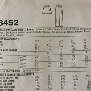 Simplicity 8452 Womens Shorts and Pants Pattern Size 6-16, Uncut - Etsy