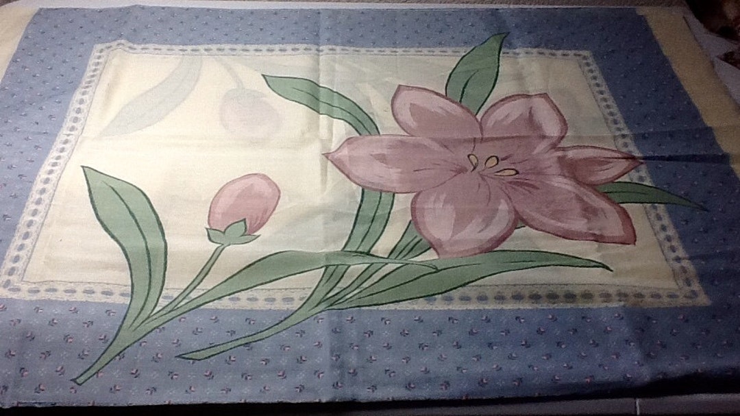 Floral Cotton Pillow Sham Panel Fabric 28 X 22 Inches - Set of 2 Shams ...