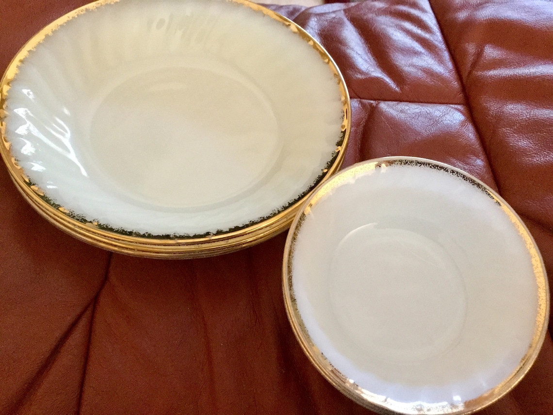Vintage Oven Fire King Ware 3 Large 2 Small Bowls Serving - Etsy