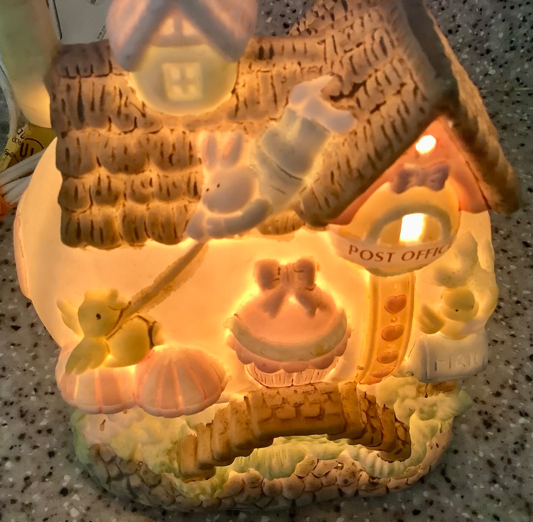 Easter Bunny Rabbit Lighted Post Office Porcelain House | 4” by 5 ...