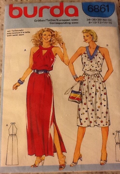 Burda 6861 Dress With Collar Pattern Size 8-16 Uncut - Etsy