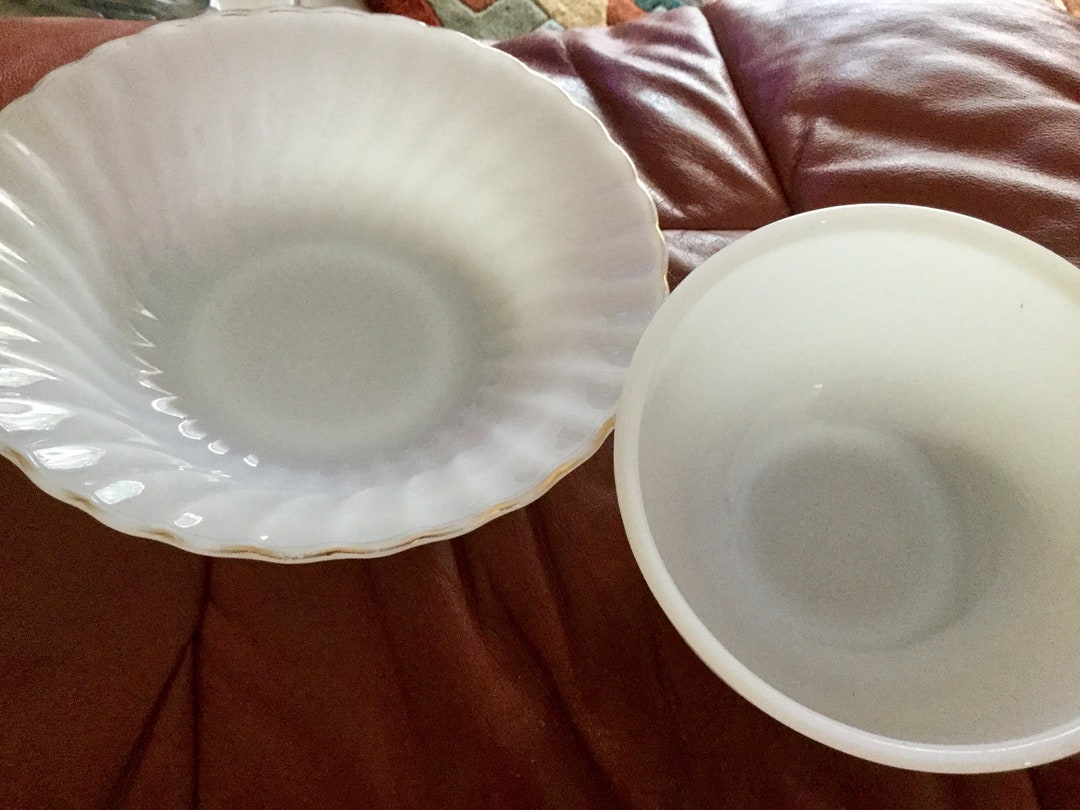 Vintage Anchor Hocking Fire King Ware / 8.25 y 6 Bowls / Serving / Set ...