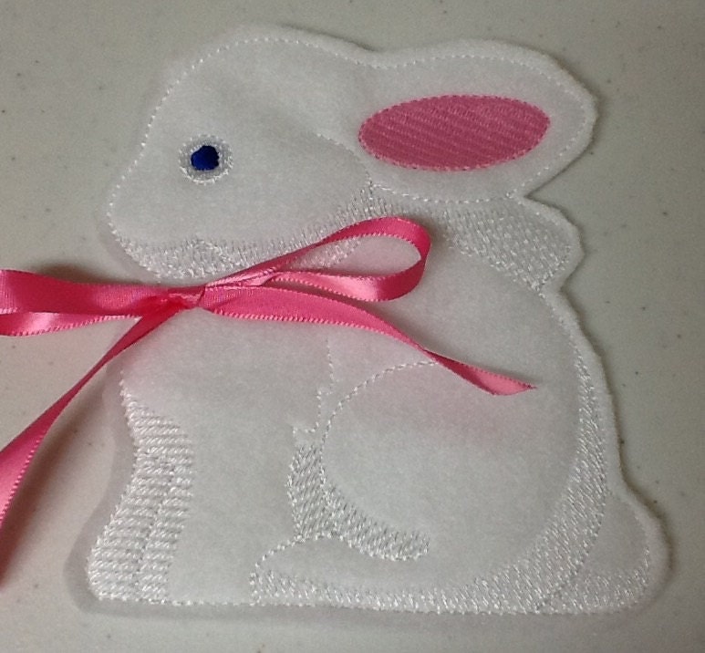 Embroidered Easter Bunny Candy Holder – Felt Treat Bag With Pink Bow - Etsy