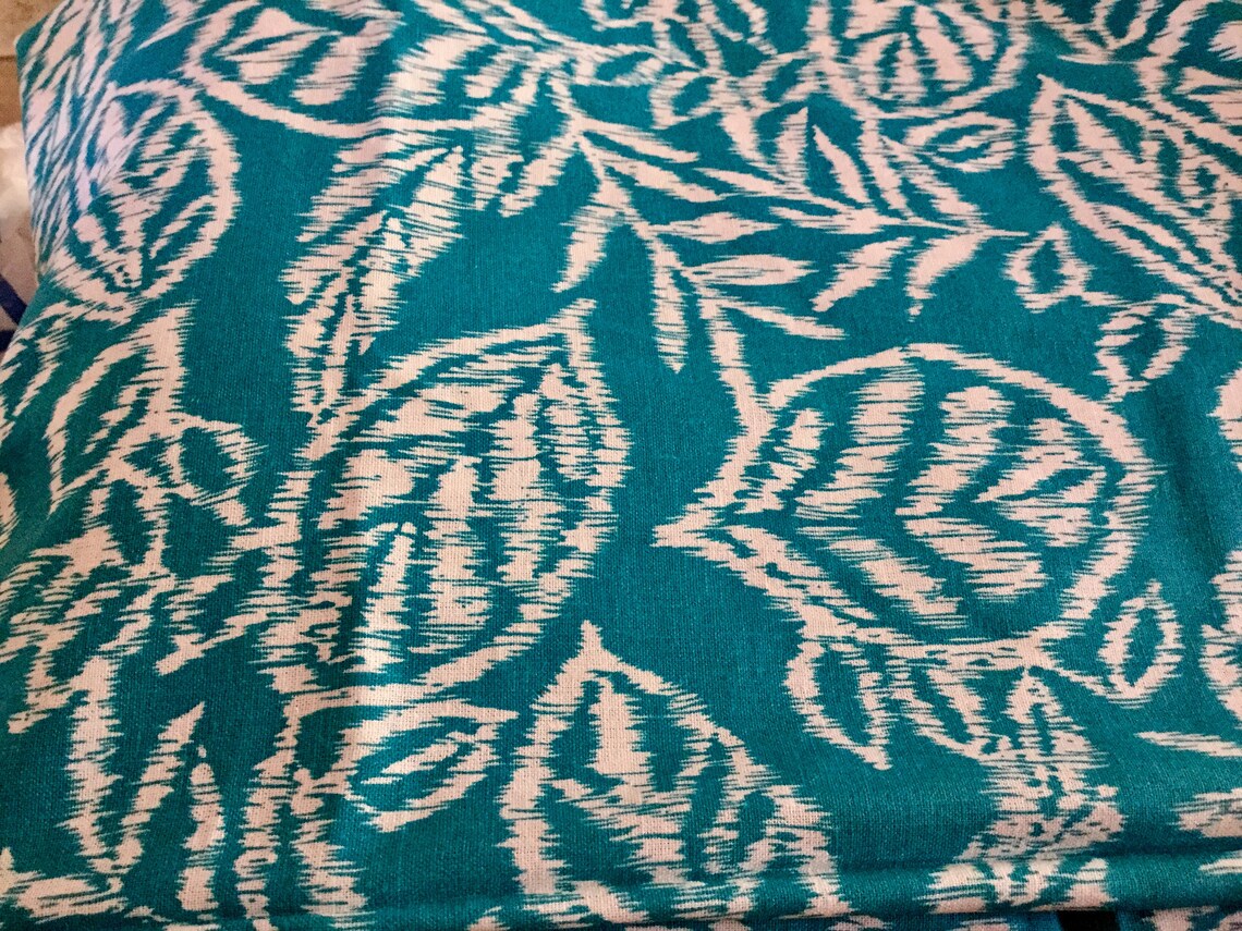 Turquoise Linen Cotton Fabric 3 Yard by 58 Wide Leaf - Etsy
