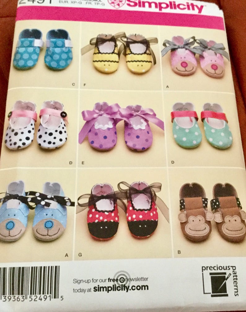 Simplicity 2491 Baby Shoes Pattern Size XS to L Uncut New | Etsy
