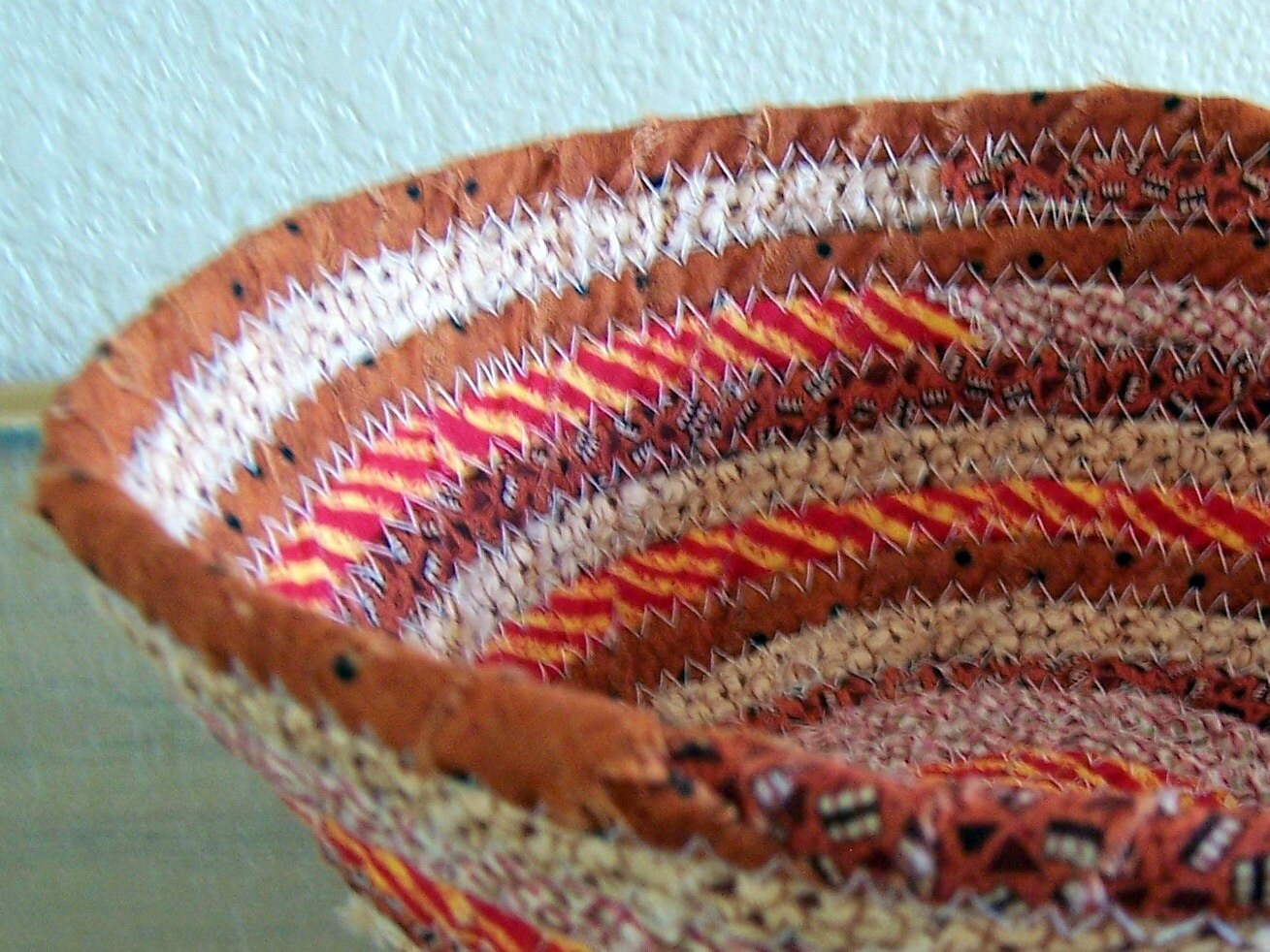 Coiled Baskets and Mats Coiled Fabric Basket in Browns - Etsy
