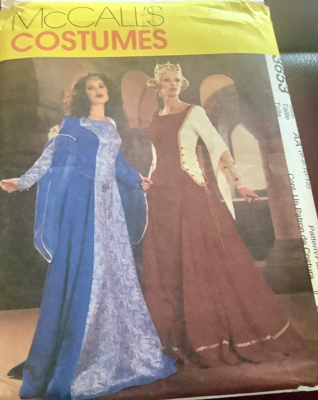 Mccalls 3653 Adult Costumes - Misses Camelot Costumes Size 6-12 Uncut ...
