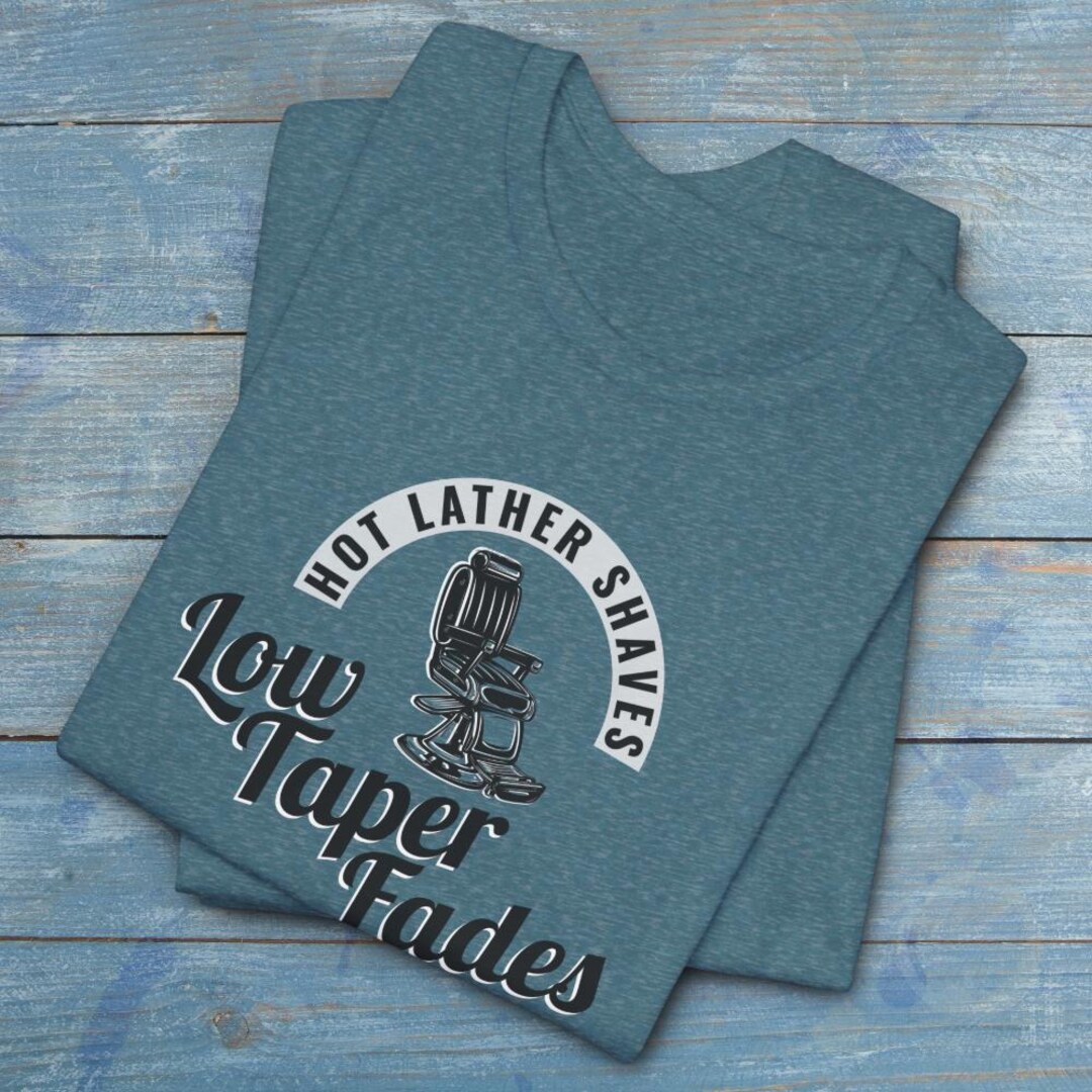 Low Taper Fade Design on Bellacanvas Super Soft 3001 Shirt, Barber Shop ...