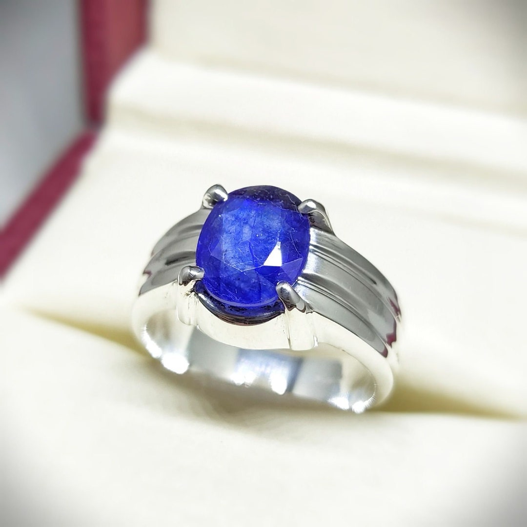 Sapphire Ring for Men Real Sapphire Ring Neelam Ring for Men Royal Blue ...