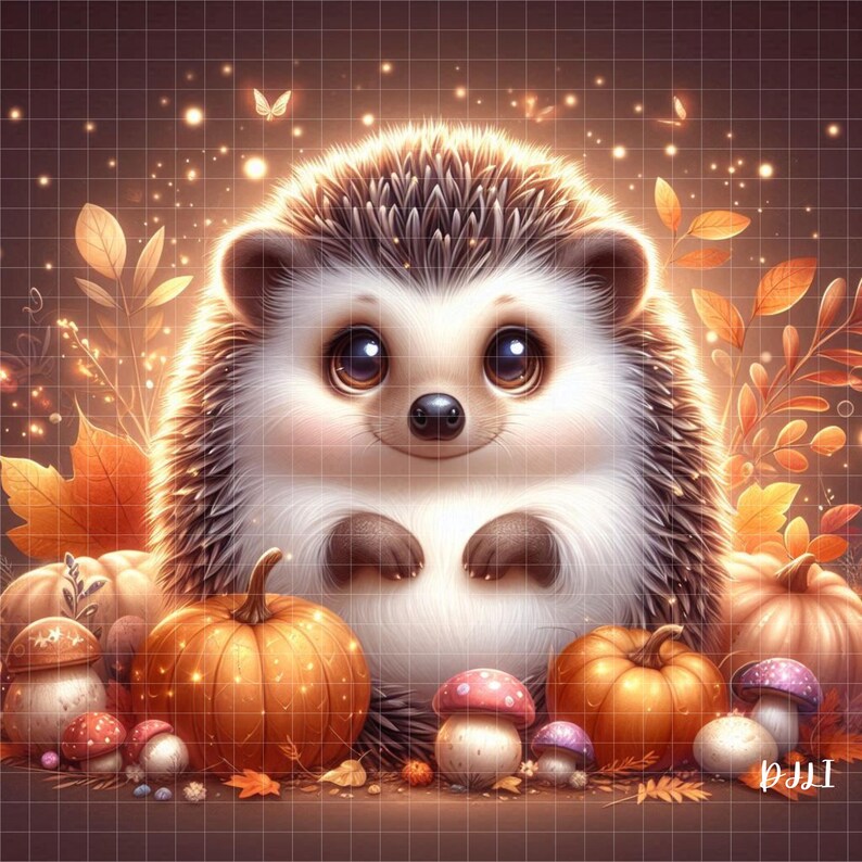 Cute Fall Hedgehog Png,autumn Woodland Animal Clipart,thanksgiving Fall ...