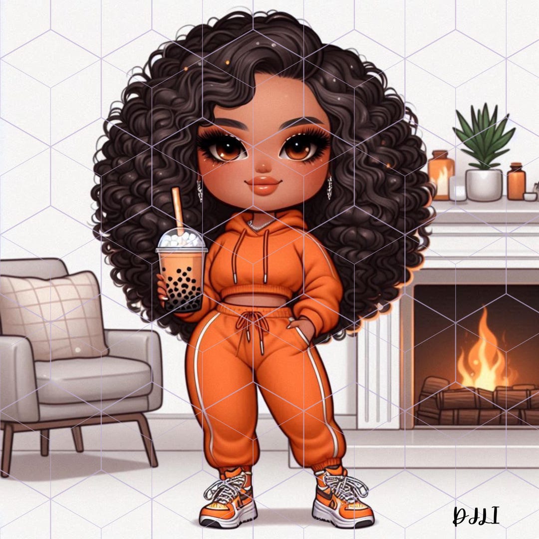 Cute Chibi Girl in Sweats, Charming Chibi Girl Winter Vibe, Whimsical ...