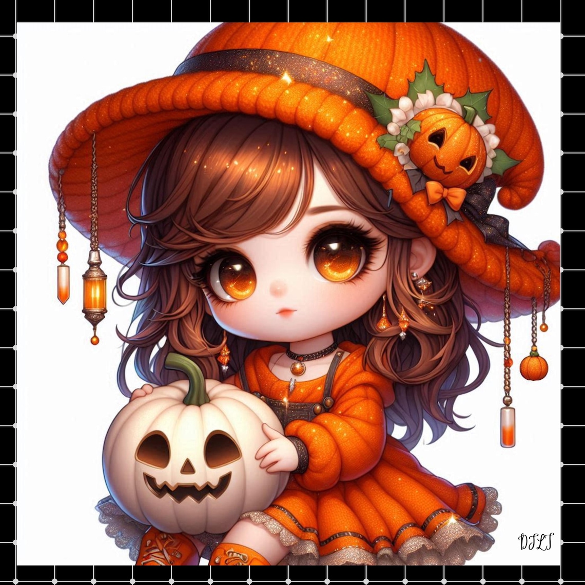 Spooky Sweet: Chibi Boo’s Halloween Adventure Digital Art, Junk Journal ...