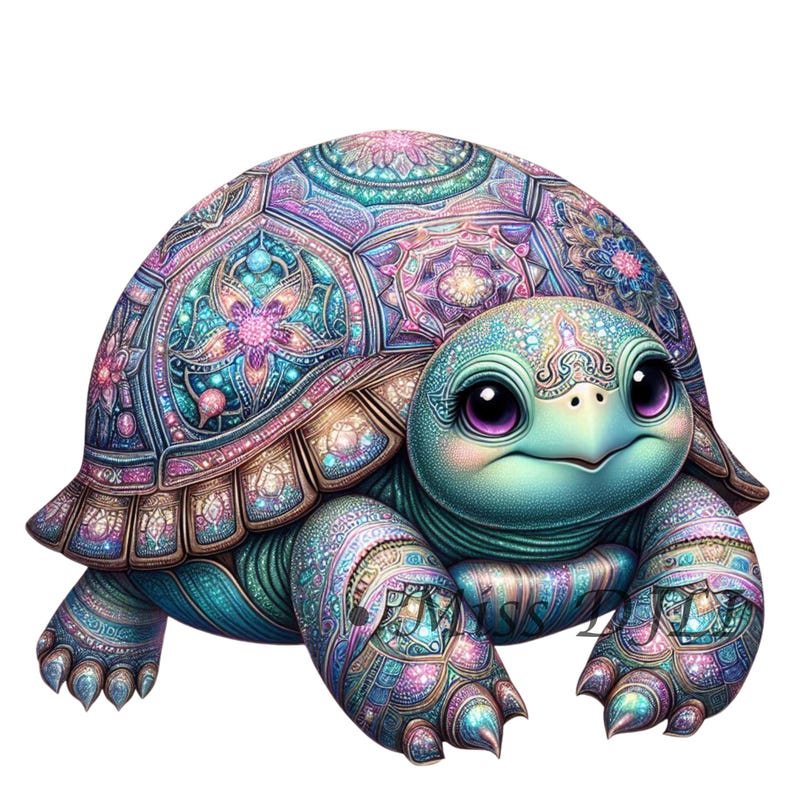 Good Fortune Turtle Gift, Magical Smiling Turtle Decor Art, Happy ...