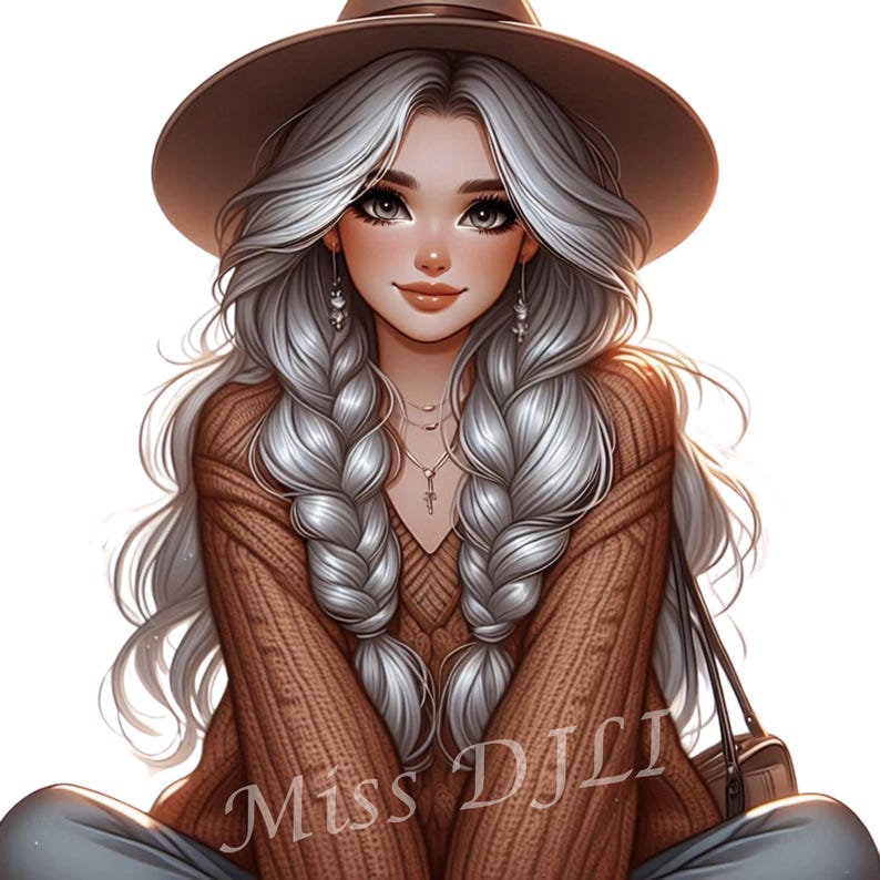 Stylish Winter Fashion Illustration - Cozy Young Woman in Red Sweater ...