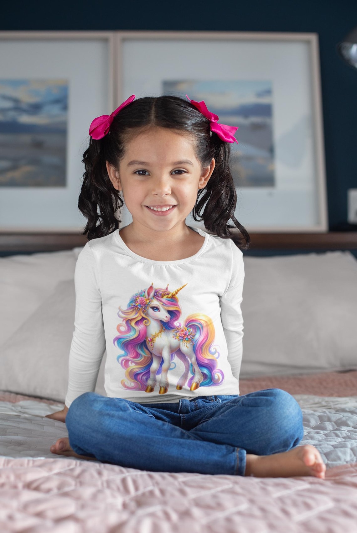 Birthday Unicorn Clipart, Magic Unicorn, Girl Clipart, Cute Holiday ...