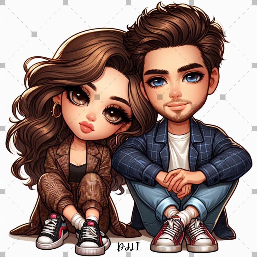 Romantic Chibi Couple Illustration in Love and Passionate,ultra HD ...