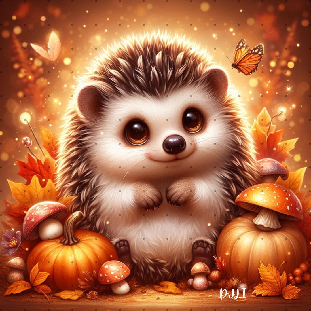 Cute Fall Hedgehog Png,autumn Woodland Animal Clipart,thanksgiving Fall ...
