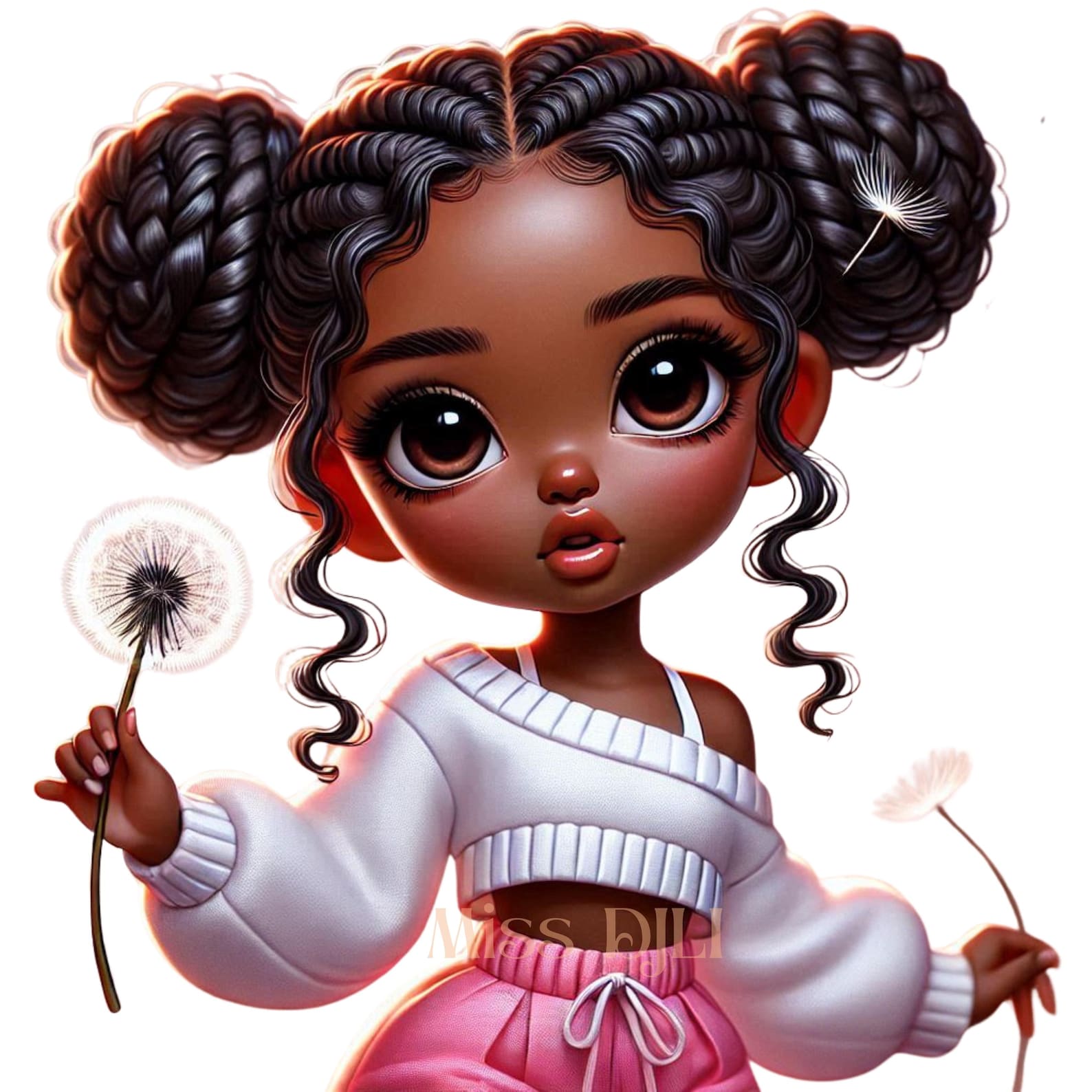 Chibi Black Girl Clipart | Daily Life Illustrations (digital Download ...