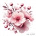 Pink Cherry Blossom Clipart Set – Floral Spring PNG (digital Download ...